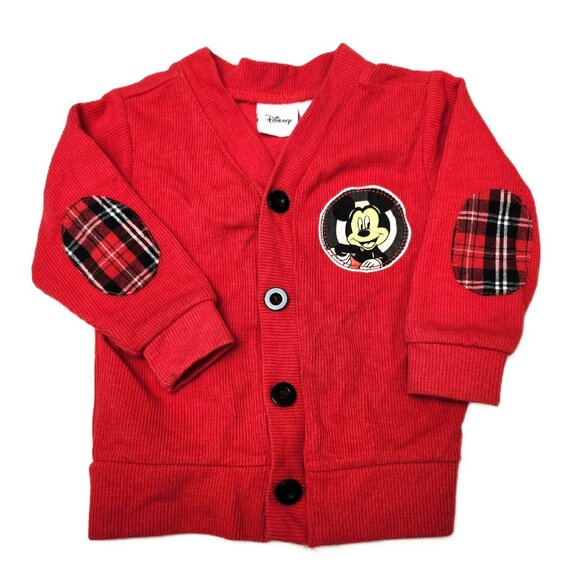Disney | Shirts & Tops | Disney Mickey Mouse Red Thermal Cardigan ...